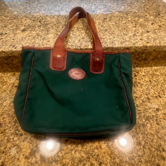 King Ranch | Bags | King Ranch Tx Green Canvas Tote Bag Purse Leather ...